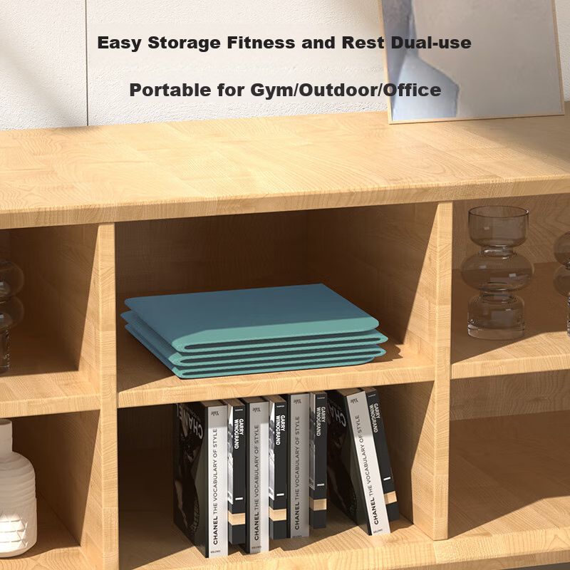 PROIRON Puli'ai Foldable Yoga Mat, TPE Portable Non-Slip Thickened Student Nap Mat, Men's And Women's Fitness Shock-Absorbing Floor Mat, Gray