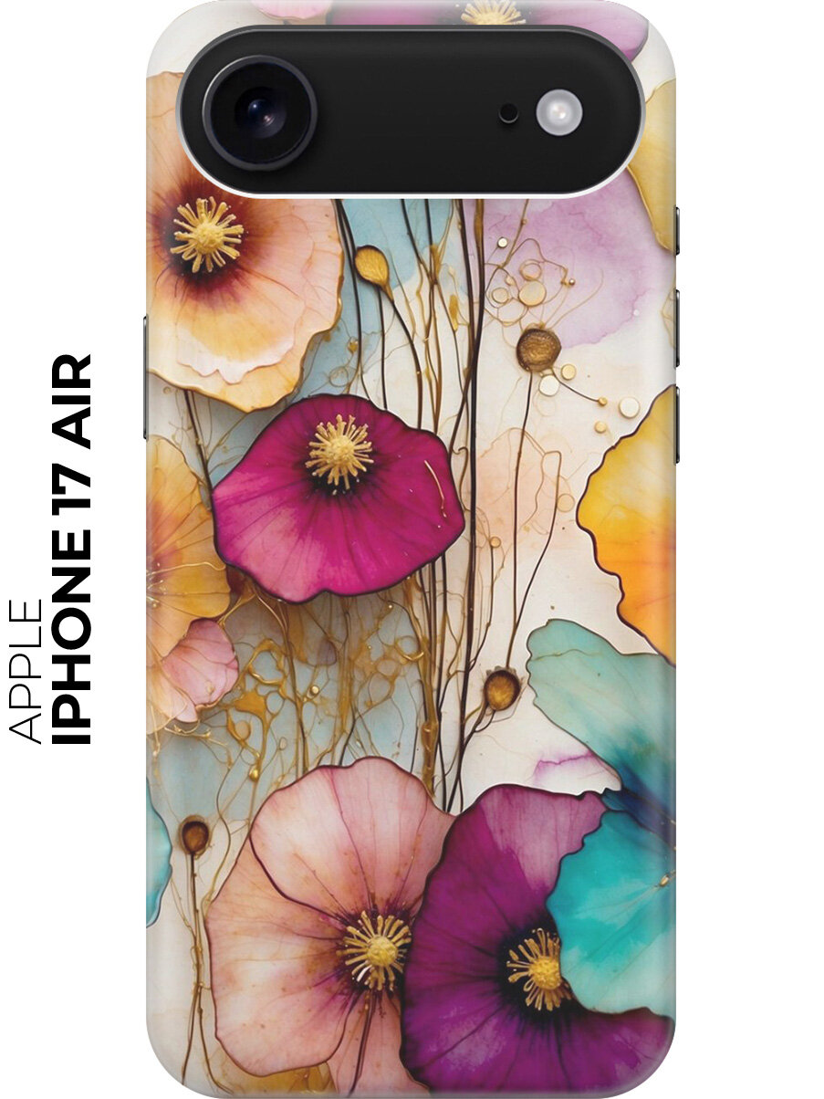 Силиконовый чехол на Apple iPhone 17 Air с принтом "Панно из цветов"