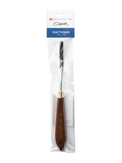 Мастихин "Сонет" №9, деревянная ручка 11,1 см, лезвие металл 5,1х0,6 см.