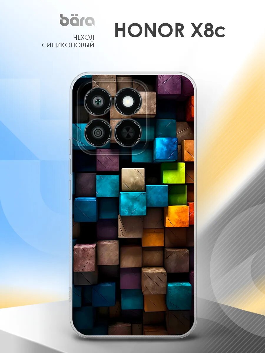 Чехол на Honor X8c, Хонор Икс8с, противоударный, силиконовый, с рисунком