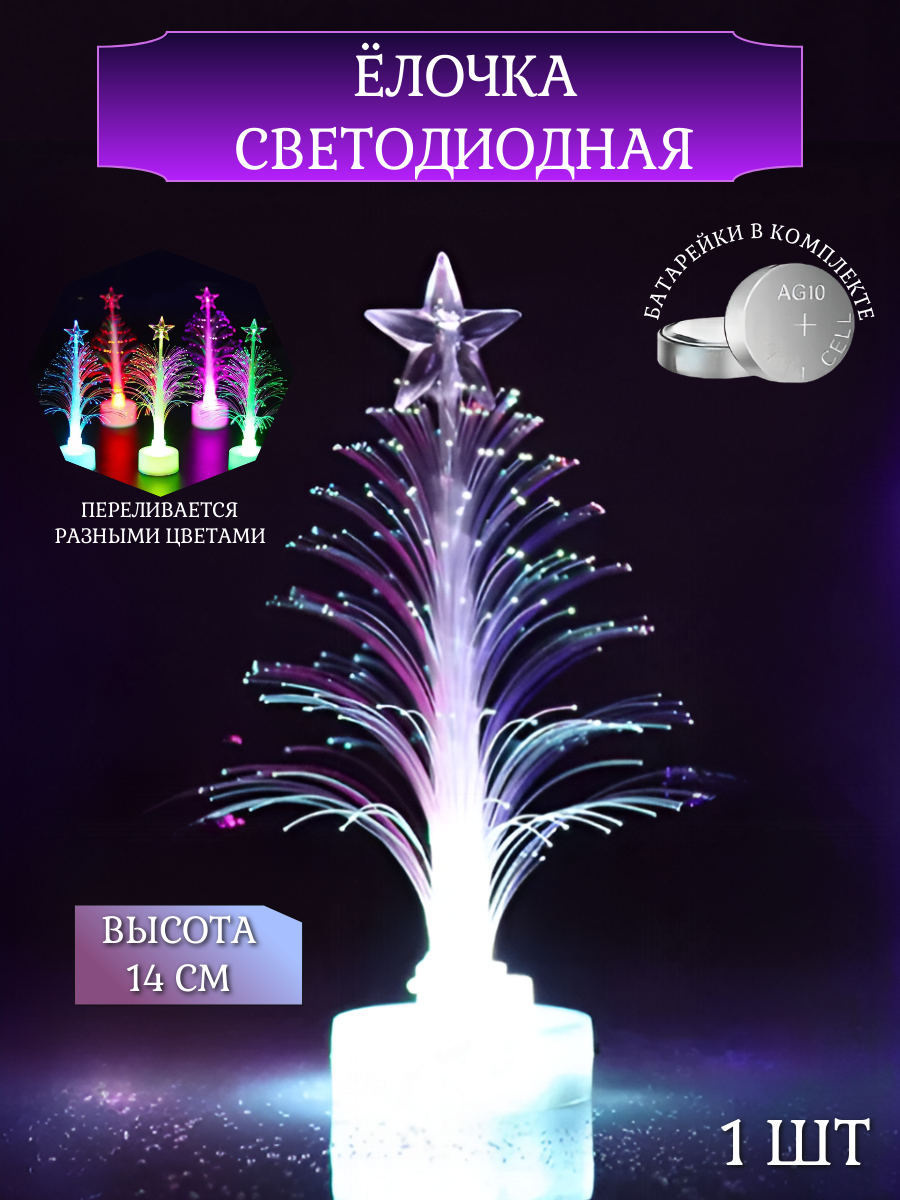 Новогодняя светодиодная елочка на стол, светящаяся ёлка настольная, украшение на новый год