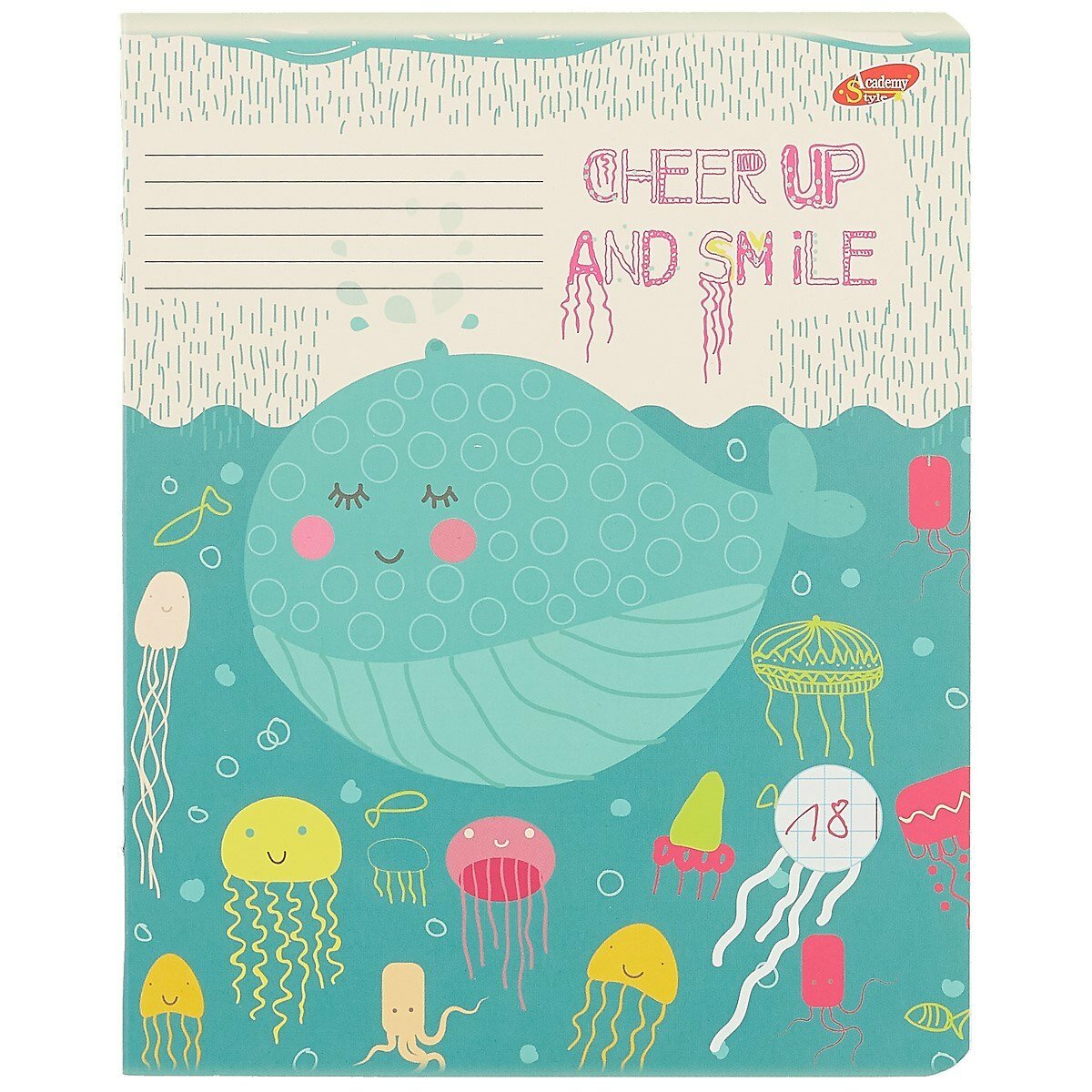 Тетрадь в клетку Academy Style, "Мультяшки (животные)", 18 листов, в ассортименте