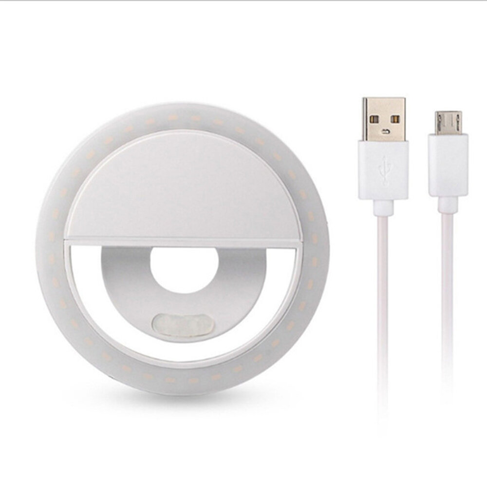 Фото Светодиодная Лампа для Селфи USB Зарядная Портативная С Клепом 3 Уровня Осветки для Смартфона Камеры Видео Мейкапа Белый Черный Синий Розовый 28 LED 3W 150mAh