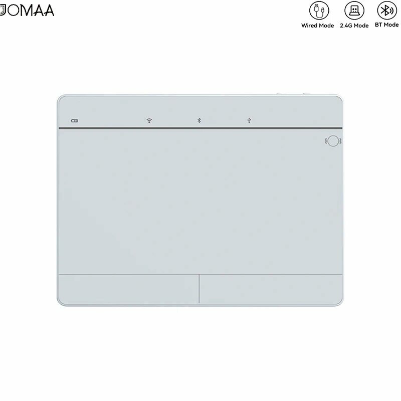JOMAA Bluetooth Tri-Modes Беспроводная сенсорная панель для Windows/iOS Портативная мышь с сенсорной панелью с несколькими жестами и обратной связью по вибрации, White