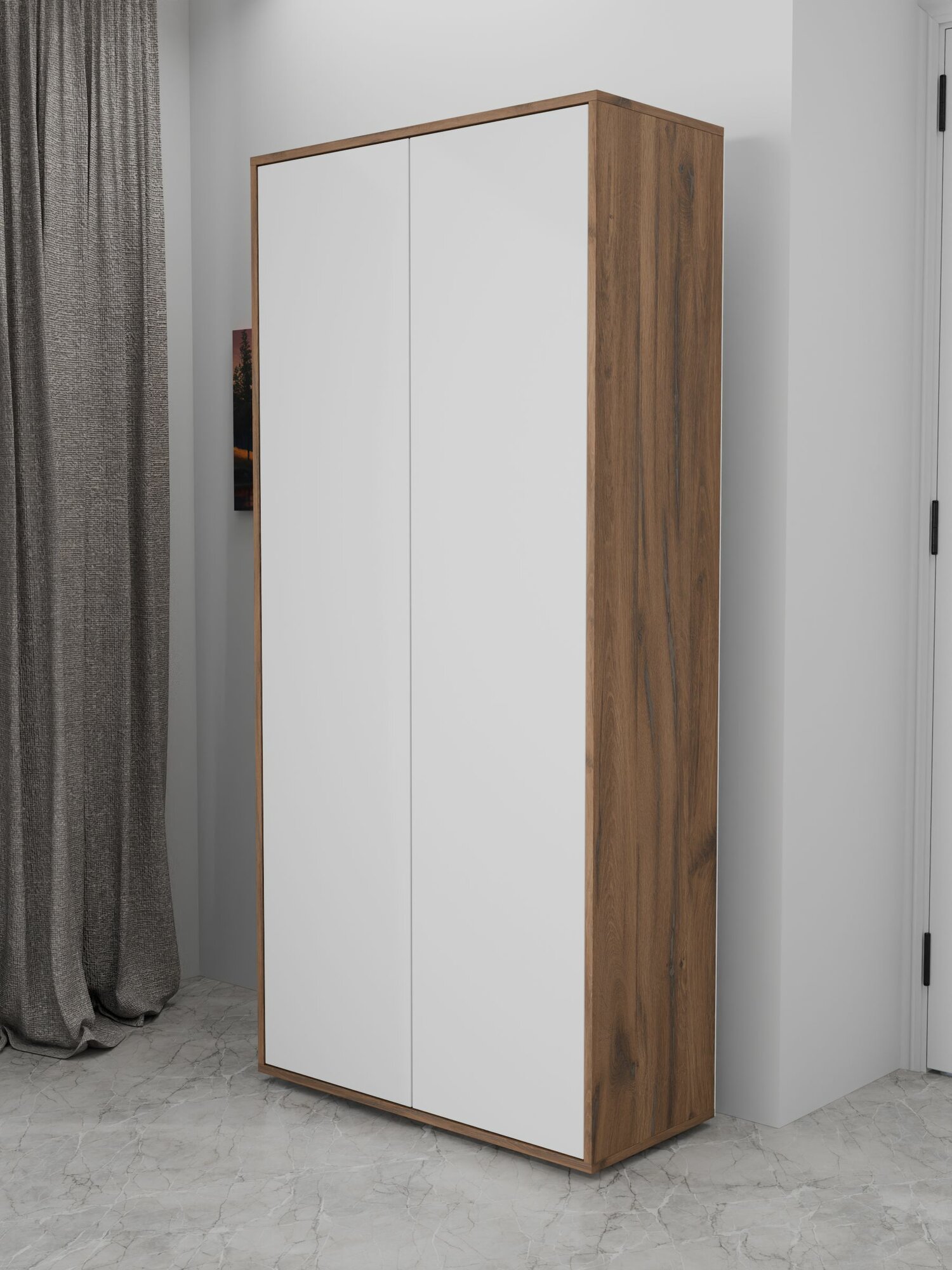 Изумлит Обувница - 1, шкаф для обуви 173х80х36 см, дуб крафт табачный - белый