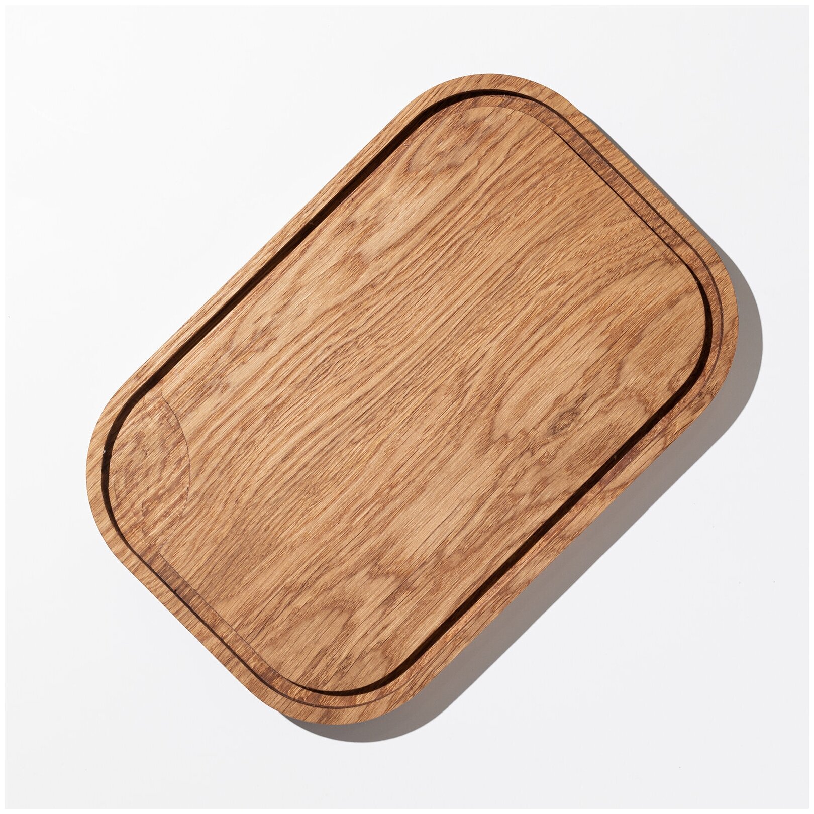 Разделочная доска с закругленными углами, массив дуба, 30х20 см, натуральный цвет
