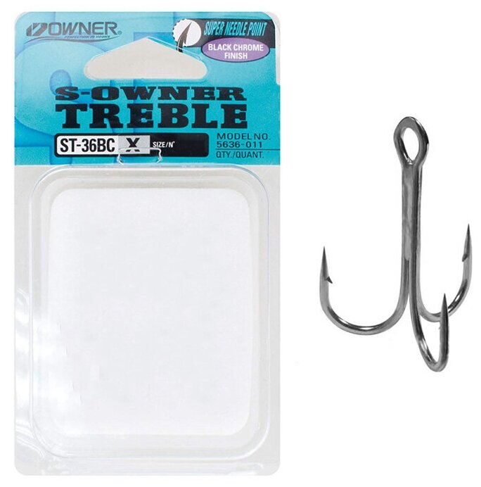Крючки рыболовные тройные OWNER ST-36BC (5636) №8 (8шт)