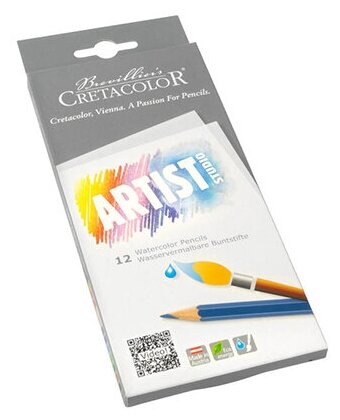 CRETACOLOR Набор акварельных карандашей Artist Studio Line заточенный 12 цв. для художников цвет CC281 12