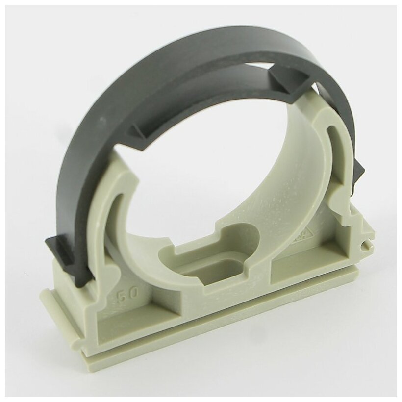 Зажим с лентой одинарный 50 мм полипропилен PP-R FV-PLAST серый