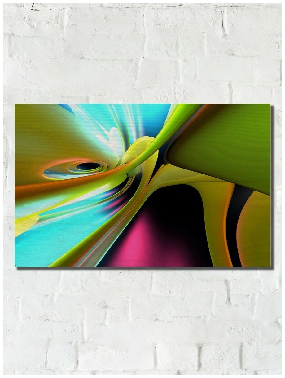 Картина интерьерная на дереве Абстракция (цветной) - 754