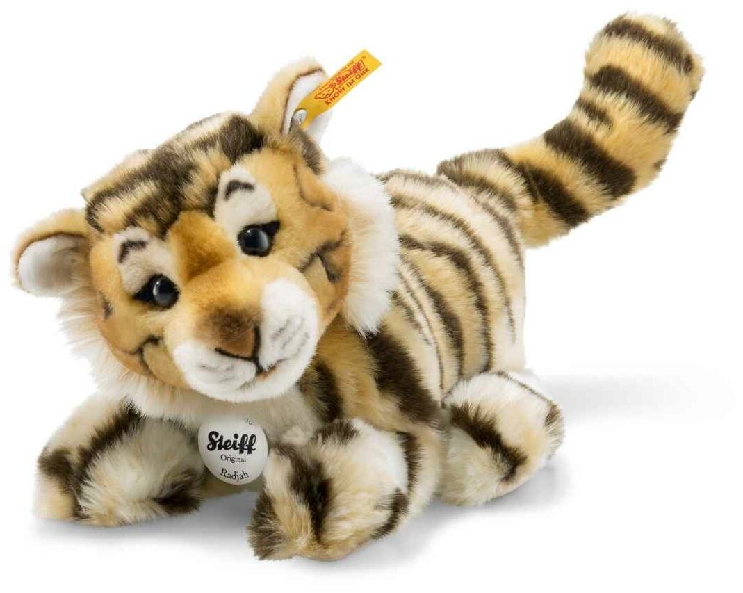 Мягкая игрушка Steiff Radjah Baby Dangling Tiger (Штайф Тигренок Раджа бежево-коричневый 28 см)