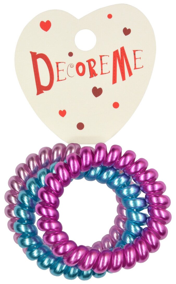 Резинка для волос спиральная перламутровая 3 ШТ микс , Арт. 2-712/227