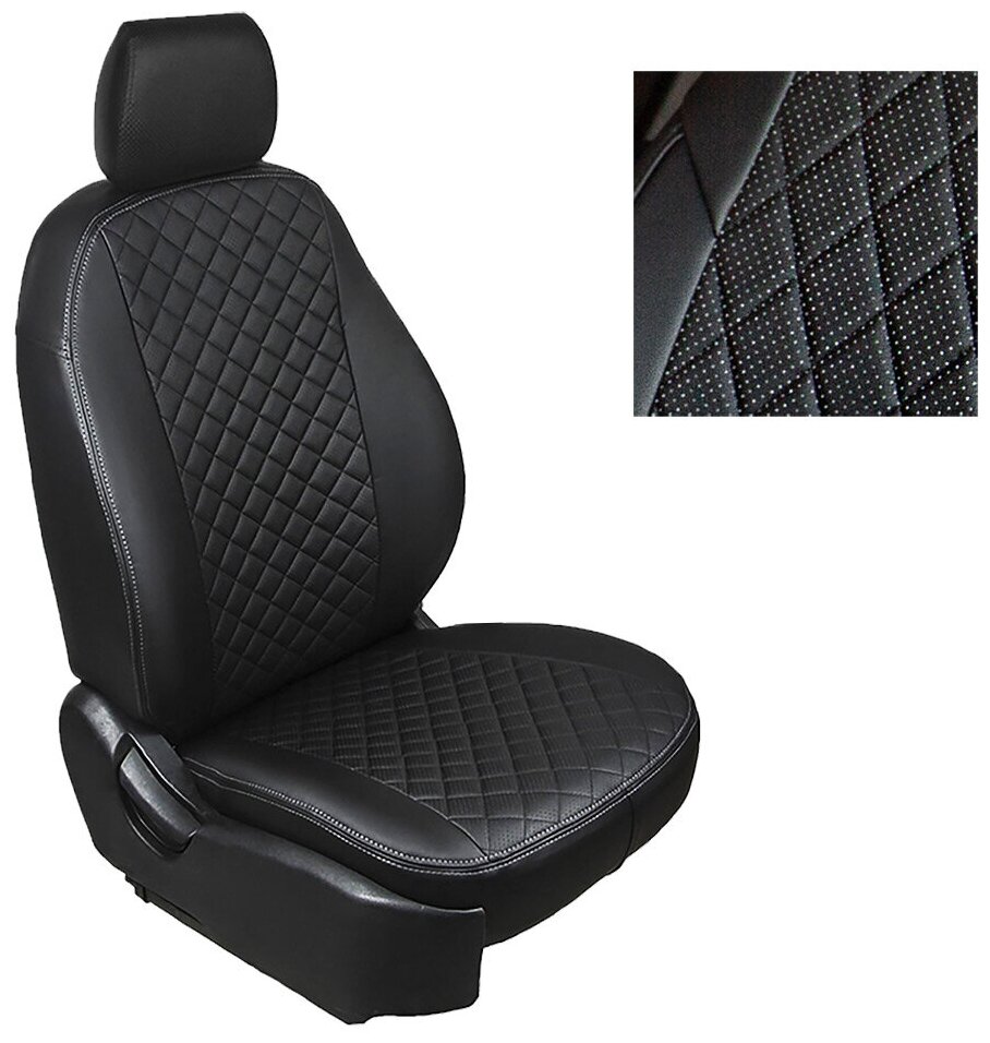 Чехлы из экокожи Ромб для Toyota Camry v40 2006-2012