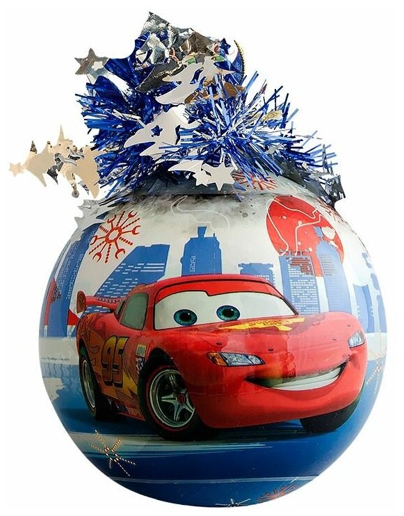 Шар маккуин И СЮ тодороки с короной из мишуры, 95 мм, MOROZCO Ш95016