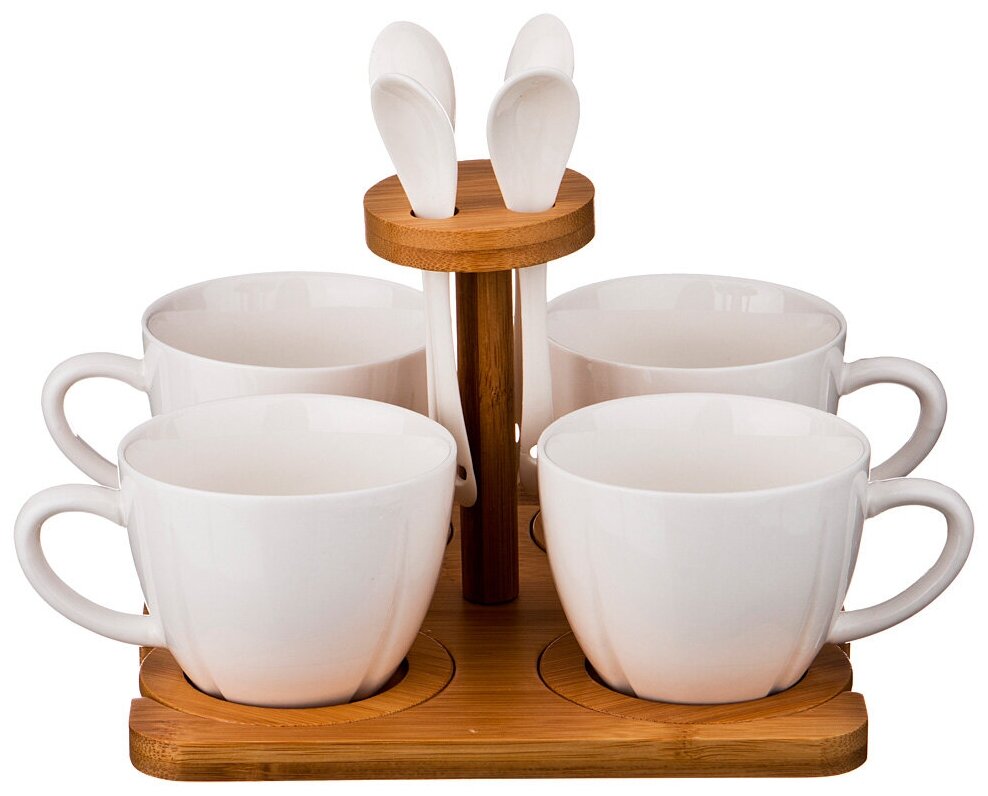 Чайный набор на 4 персоны 12пр. 200мл. На подставке KSG-587-100