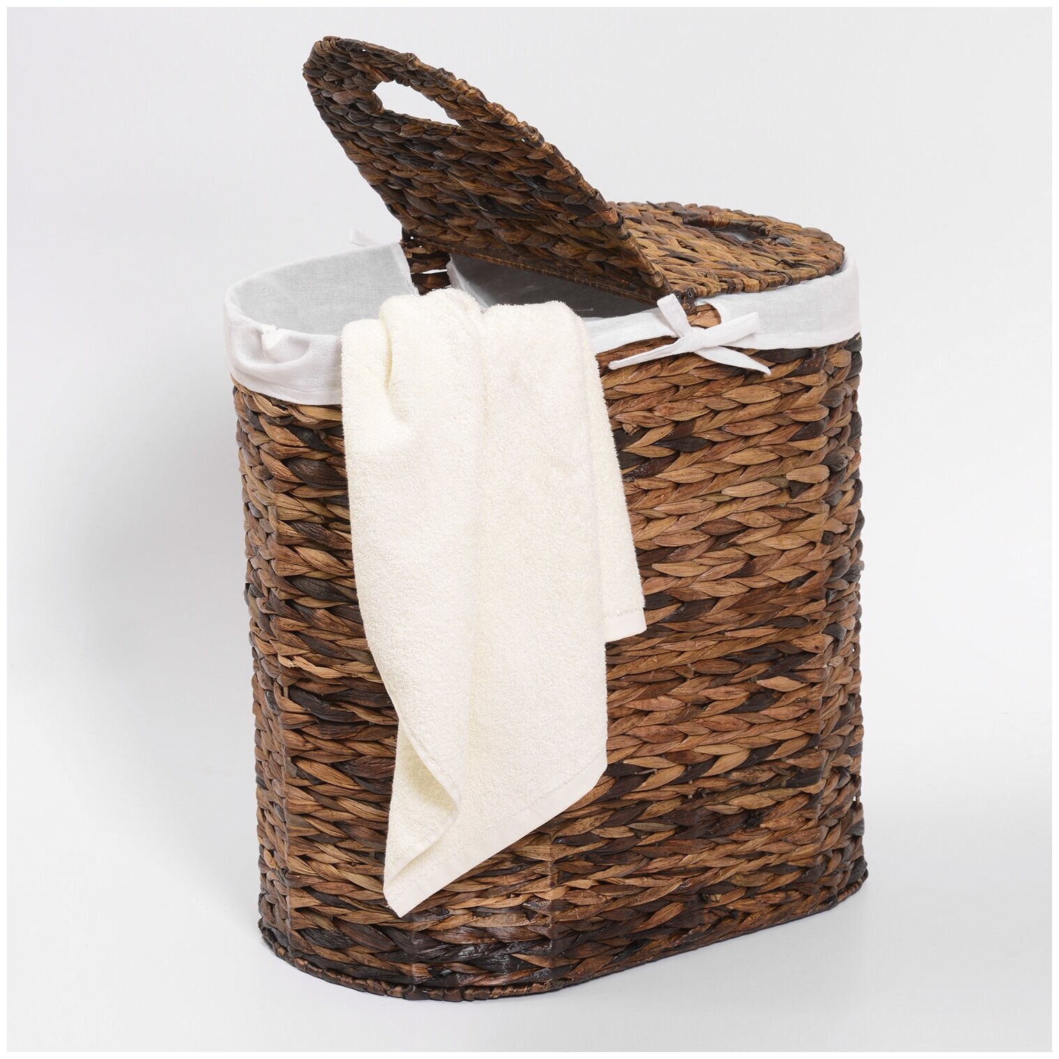 Корзина для белья в ванную с крышкой плетеная WB-611-L WasserKRAFT