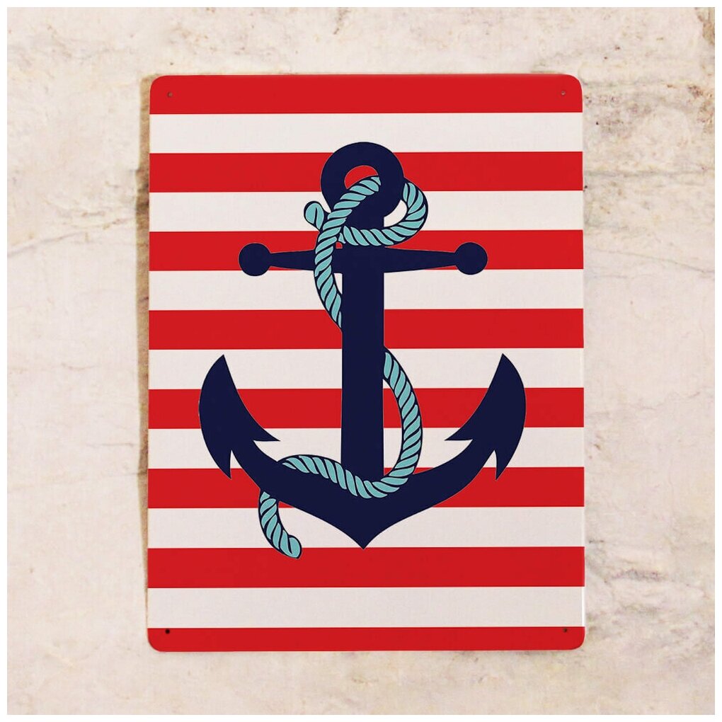 Жестяная табличка Якорь, металл, 30Х40 см