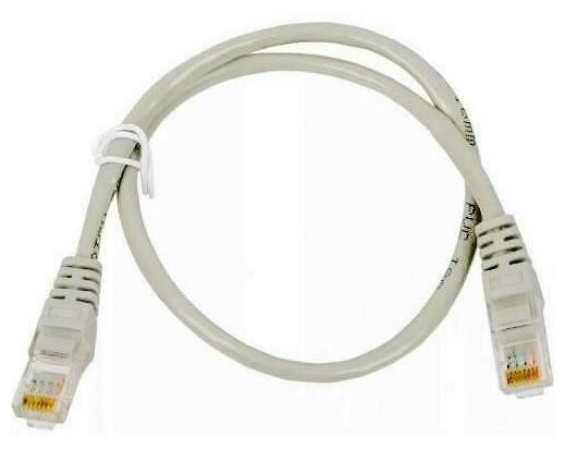 Патч-корд RJ45 0.3м UTP C5e - серый ExeGate UTP-RJ45-RJ45-5e-0,3M-GY многожильный кабель 7x0.12