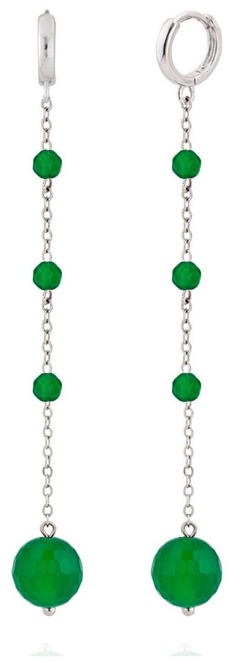 Серьги цепочки, агат