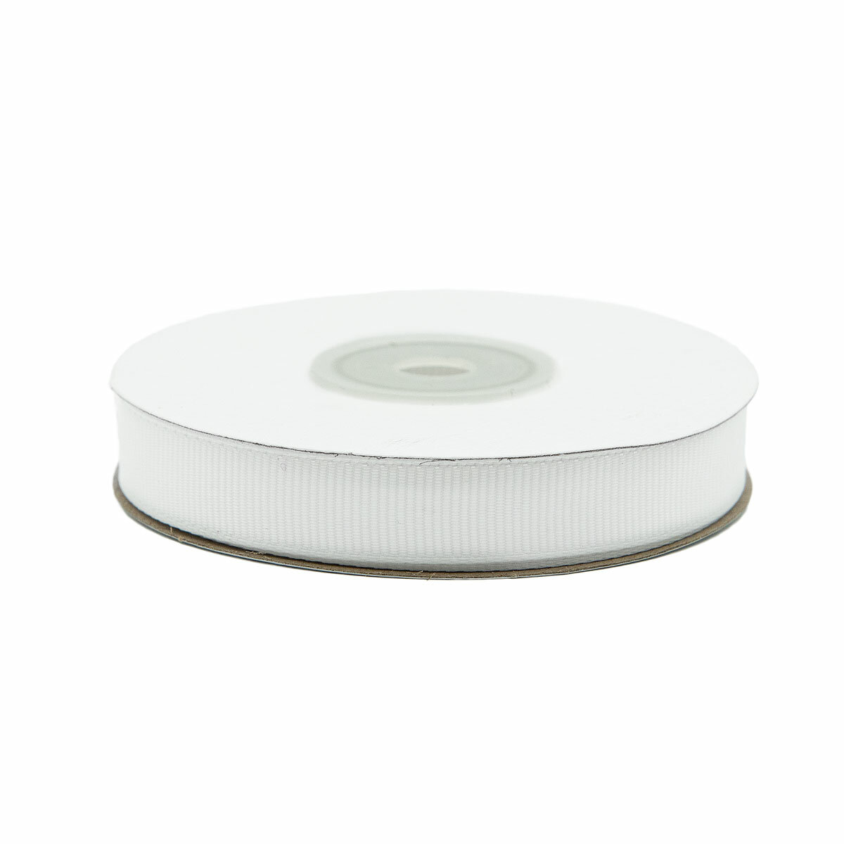 Репсовая лента 12 мм*18,28 м, упаковочная, для подарков и рукоделия, Айрис (001 белоснежная)
