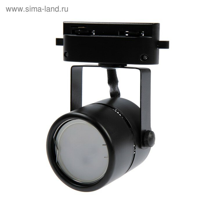 Трековый светильник под лампу Gu5.3, круглый, корпус черный 4742245
