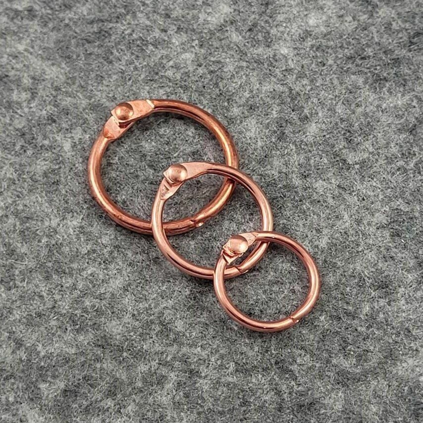 Кольцо разъемное металлическое 19 мм медь (10 шт)