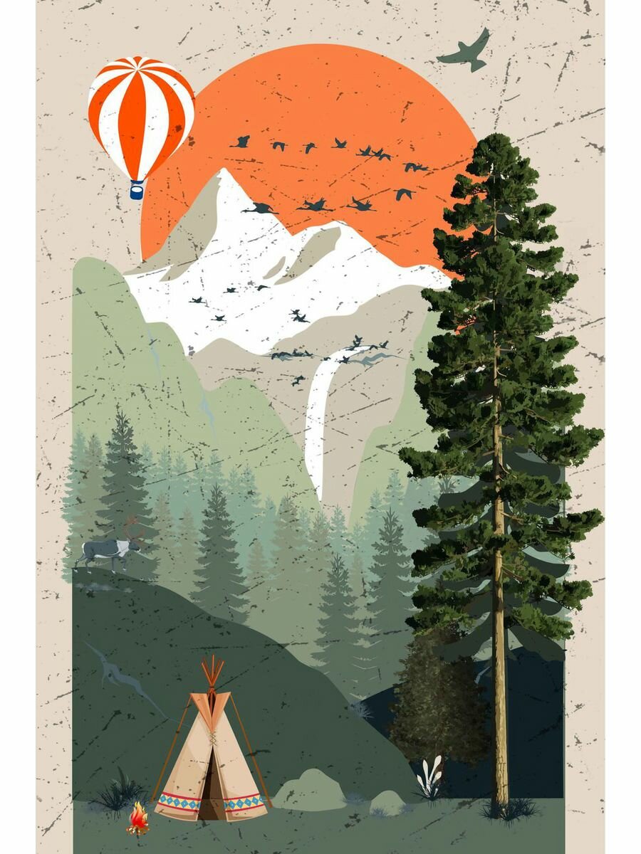 Постер "Кемпинг на открытом воздухе"