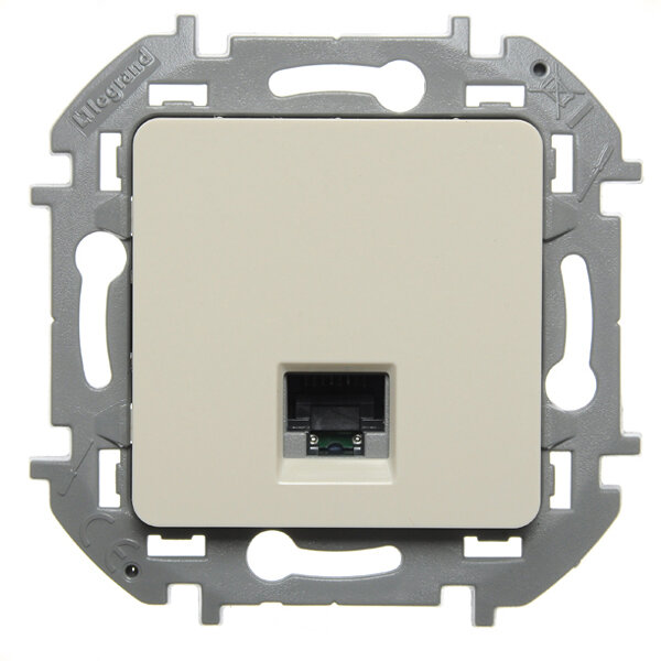 Механизм Inspiria 673831 компьютерной розетки UTP 1 вх 8 конт кат 6 скрытой проводки слоновая кость (3 шт. в наборе)