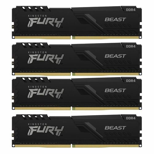 Оперативная память Kingston Fury Beast Black KF432C16BBK4/128 DDR4 - 4x 32ГБ 3200МГц, DIMM, Ret
