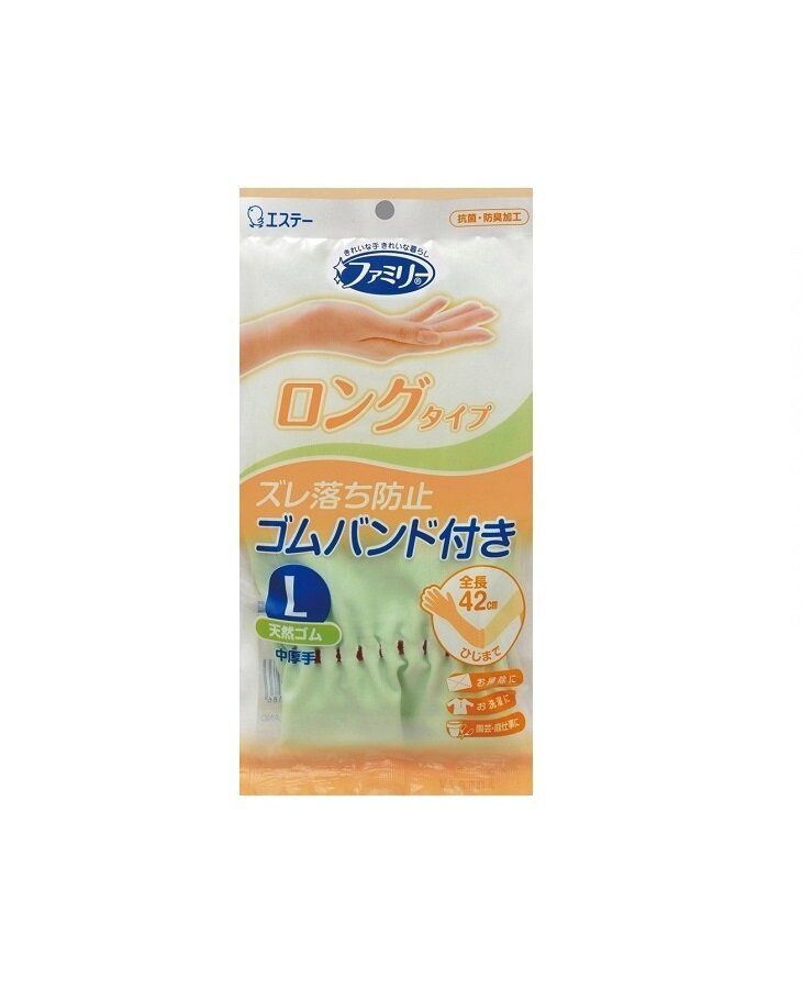 Перчатки ST Family для хозработ из натурального каучука с резинкой зеленые размер L 1 пара/120