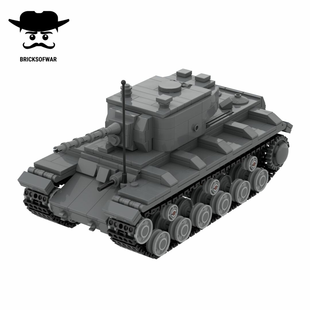 Конструктор Bricks of War советская военная техника, танк СССР Красной Армии КВ-1 из деталей датского конструктора