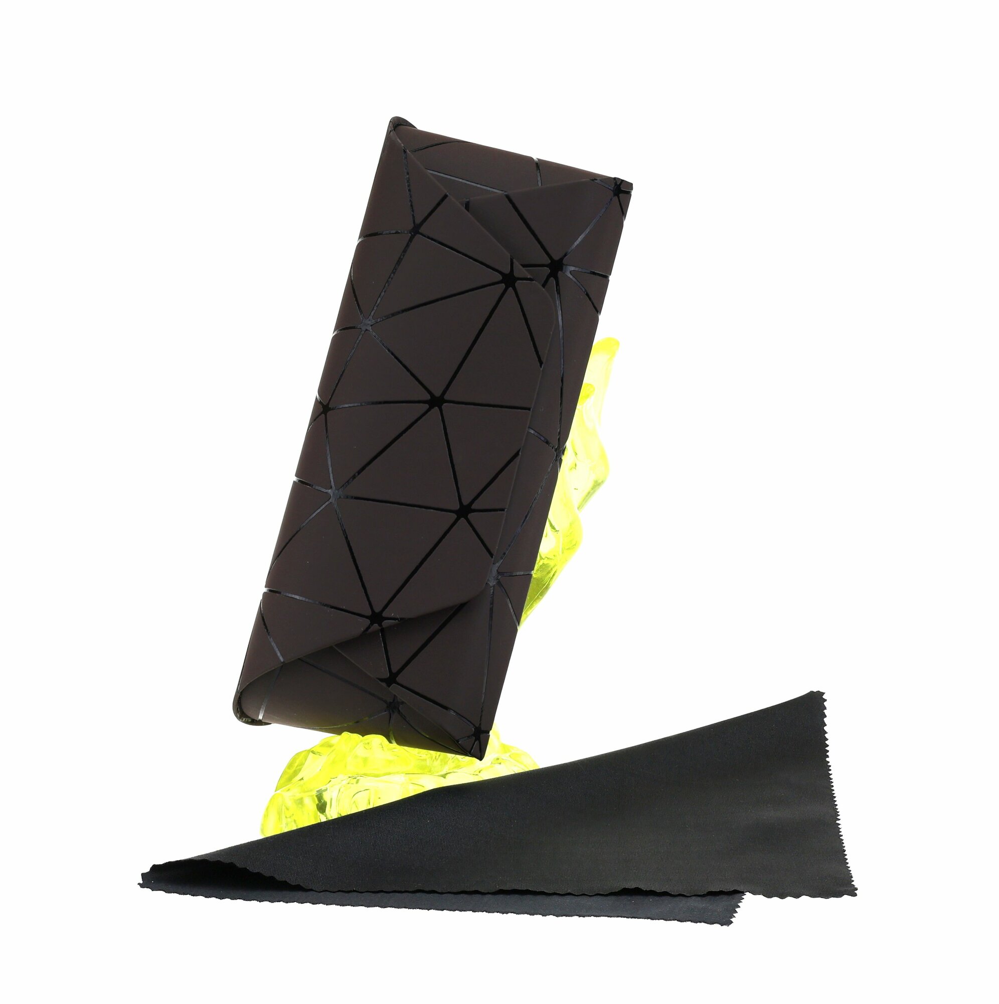 Большой коричневый футляр для очков паук на магните