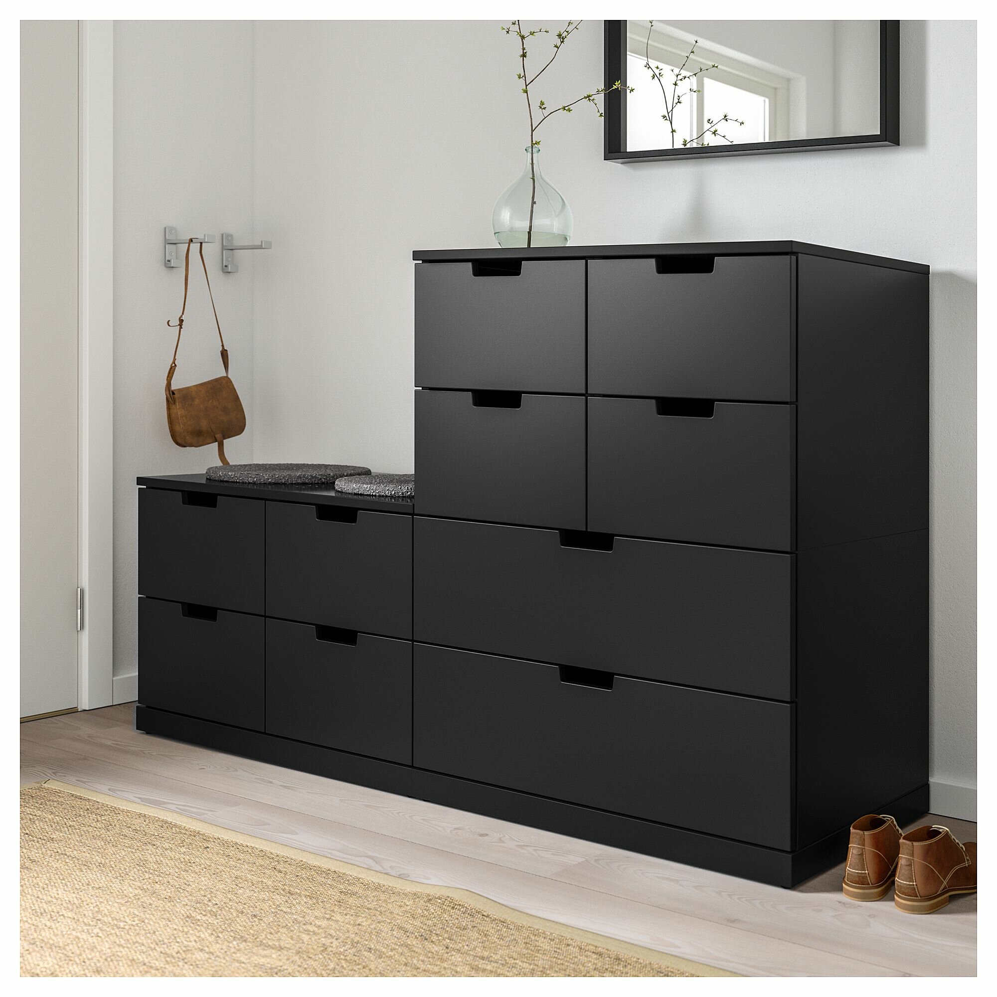 Комод с выдвижными ящиками Мебель на Руси "Генри 8" 120х90х45 Черный, ЛДСП / МДФ