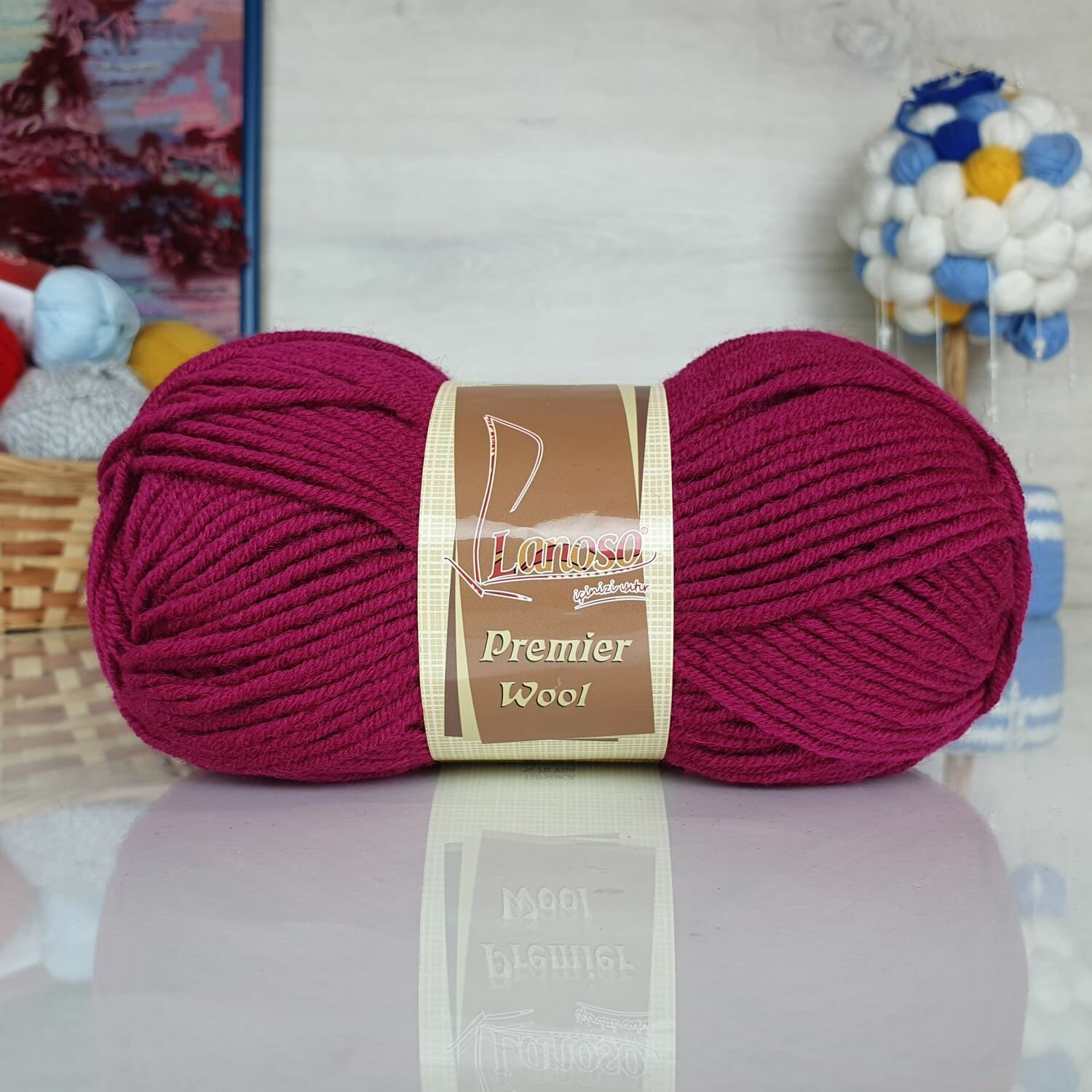 Пряжа Premier wool Lanoso, т. мальва - 6964, 70% шерсть, 30% акрил, 5 мотков, 100 г, 230 м.