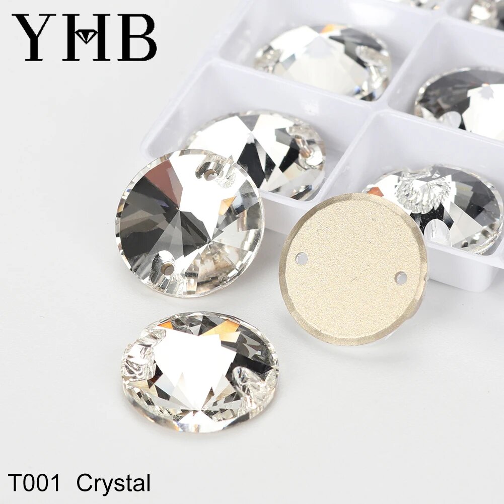 Стразы YHB 12 мм, серебряные, 40 шт, T001 Crystal