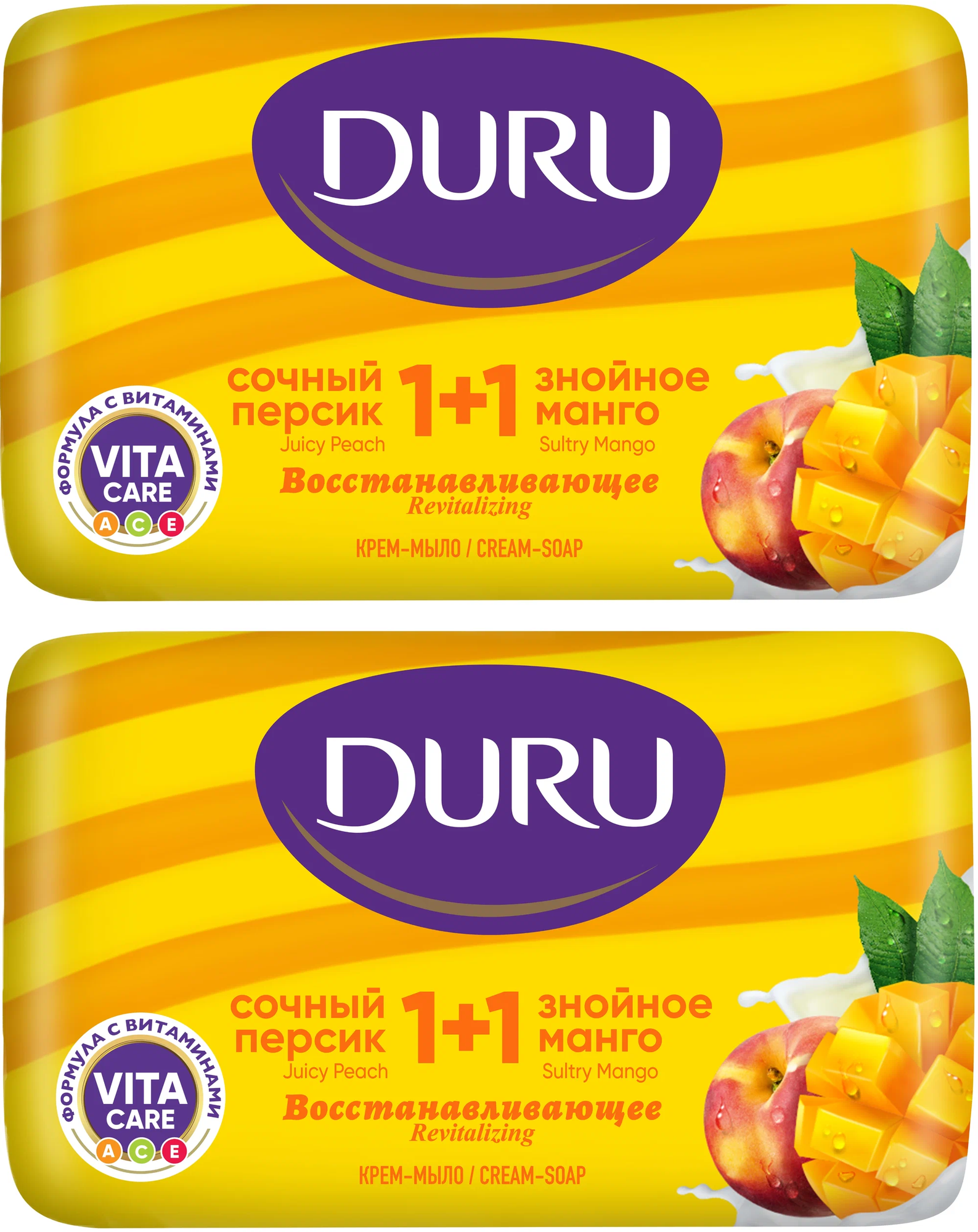 Крем-мыло Duru манго-персик 1+ 80 г, 2 уп