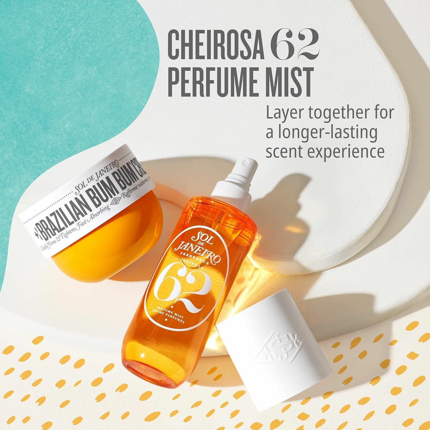Sol de janeiro, Крем для тела увлажняющий 75 мл + мист парфюмированный 90 мл - Brazilian Bum Bum Cream - Сheirosa 62