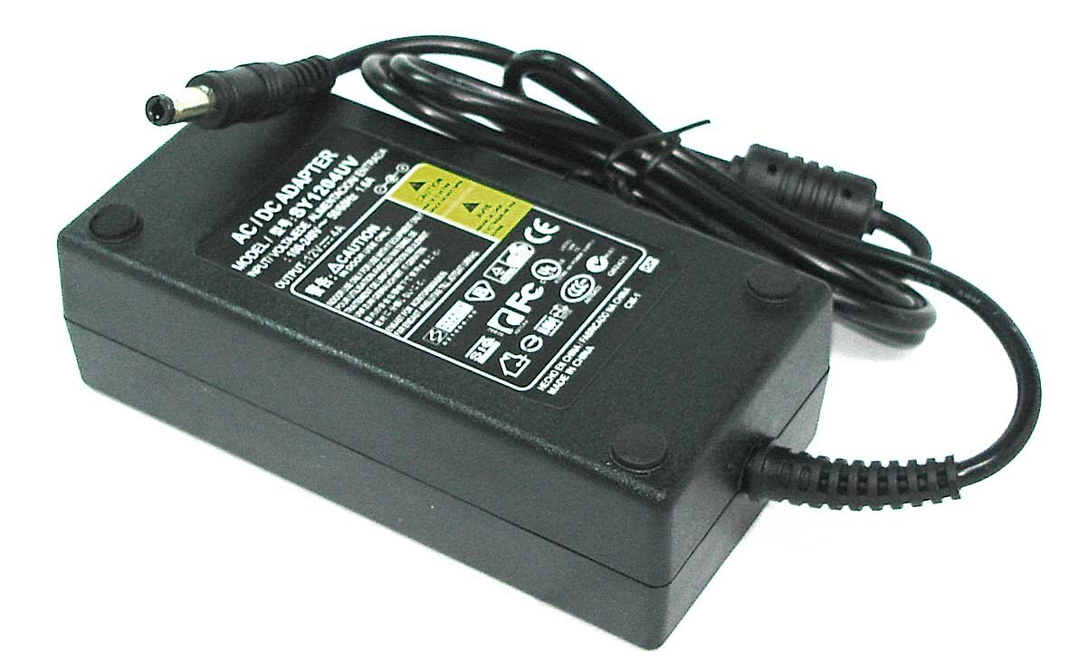 Блок питания (сетевой адаптер) для монитора и телевизора 12V 4A 48W 5.5x2.5 мм черный, с сетевым кабелем