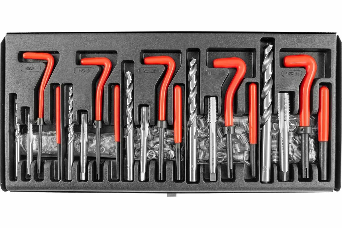 Набор для восстановления резьбы M5-M12, 131 предмет Thorvik TRIS131
