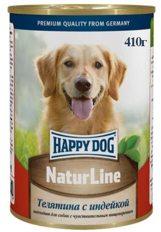 Happy Dog Консервы для собак Телятина с индейкой, 410г 0.41 кг