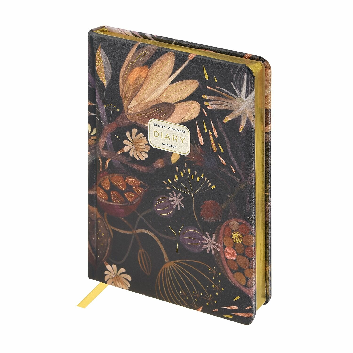 Ежедневник Bruno Visconti недатированный А5 "Ночные цветы" женский / записная книжка в линейку 240 стр. твердая обложка арт.3-744/04