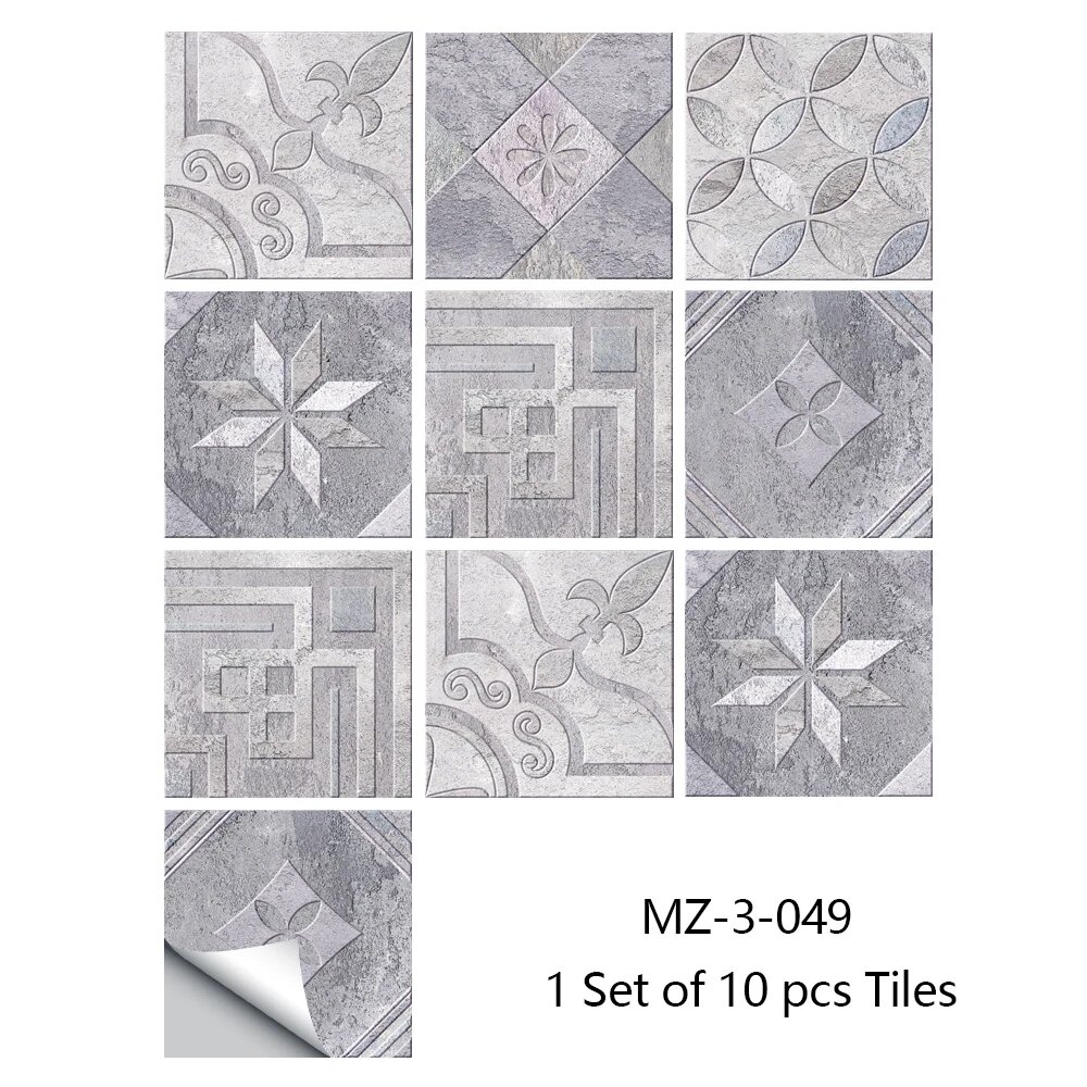 10 шт./компл, матовая плитка в стиле ретро, наклейка на пол, талия, украшение для рабочего стола, наклейки на стены, самоклеящиеся маслостойкие обои из ПВХ