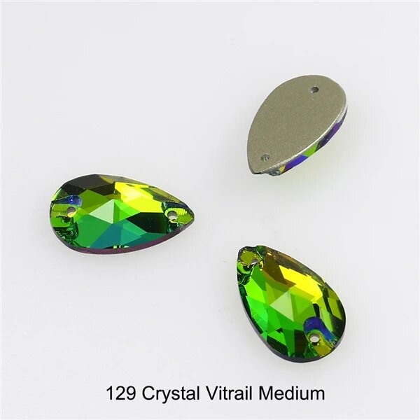 Хрустальные стразы каплевидные Crystal VM 129, изумрудные