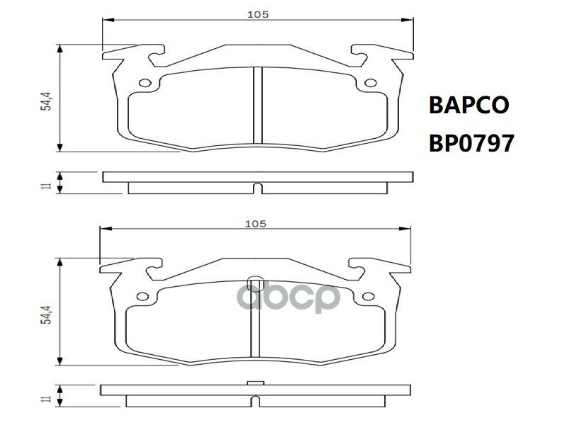 Колодки тормозные дисковые BAPCO арт. BP0797