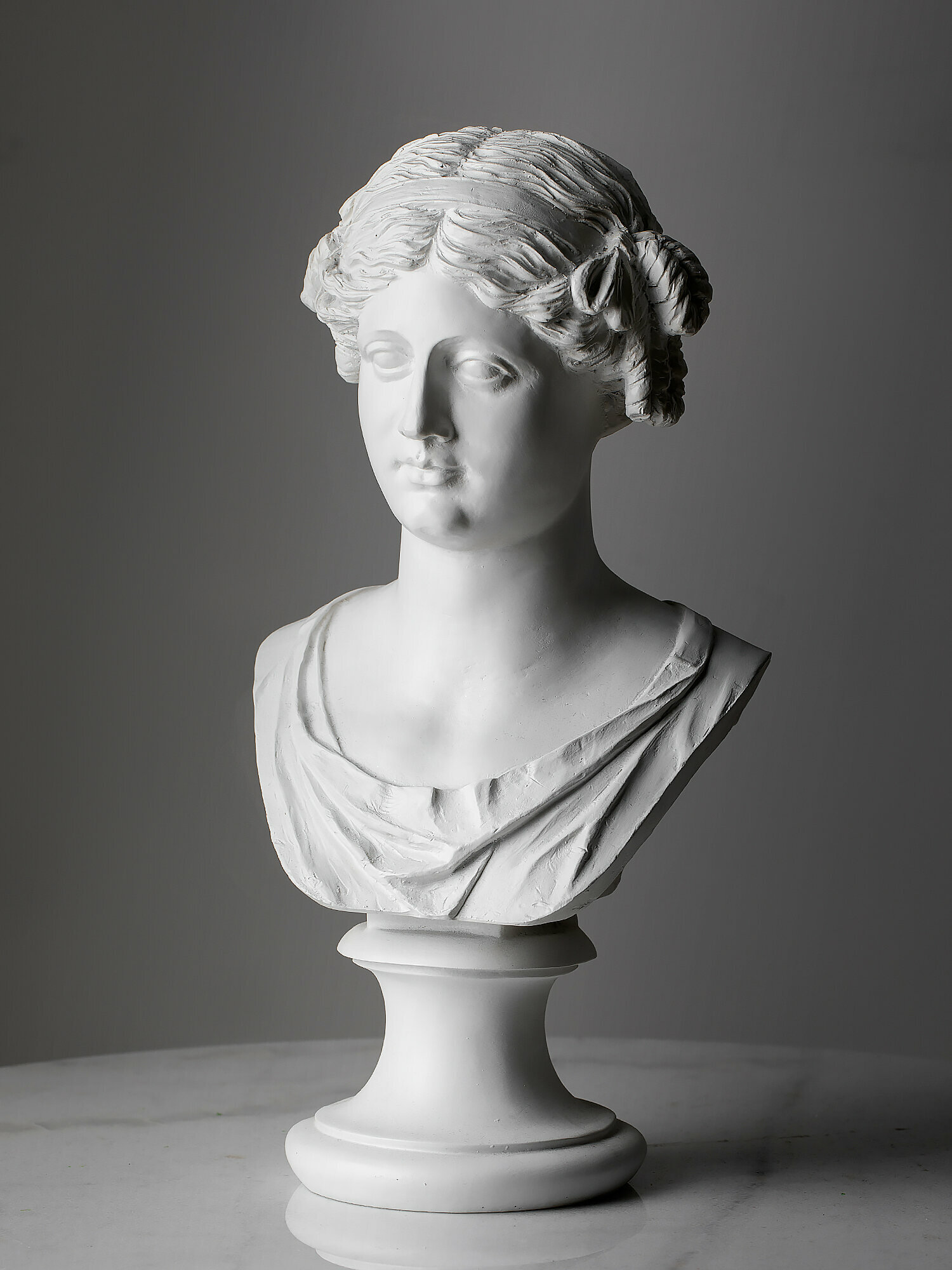 28-652 Фигурка Бюст гречанки 19x16x37см, Полисмолы, белый, Glasar