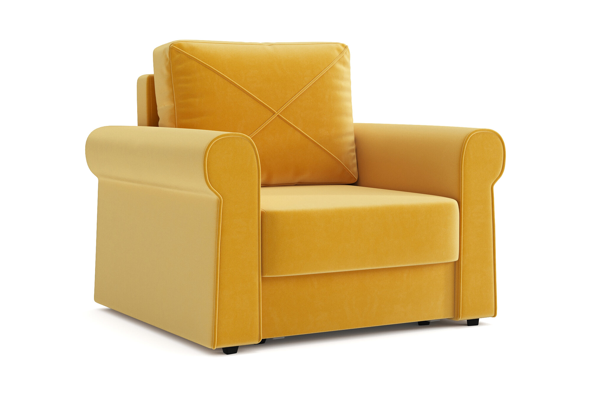 Кресло-кровать раскладное Нонтон Лира, 105x93x95 см, еврокнижка, велюр желтое