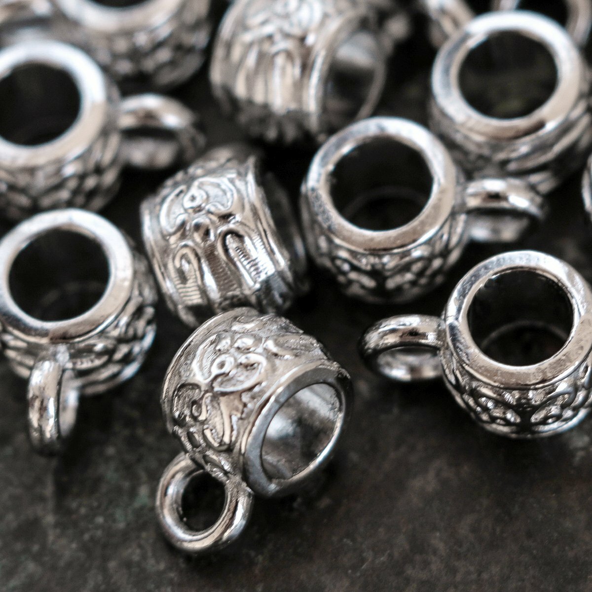 Бейл держатель для кулона подвески 15 шт для бижутерии/рукоделия, сплав, цвет платина, 11x6x7 мм