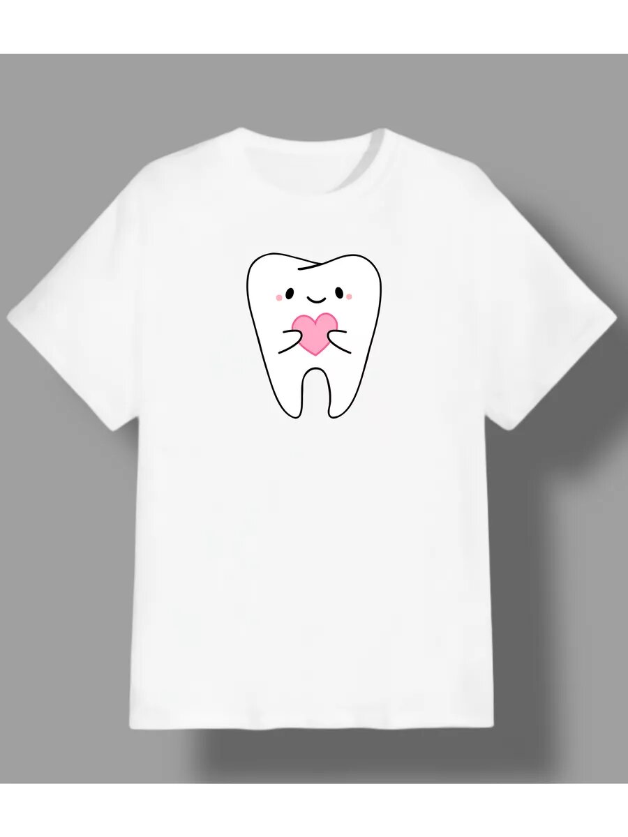 Футболка зуб держит сердце