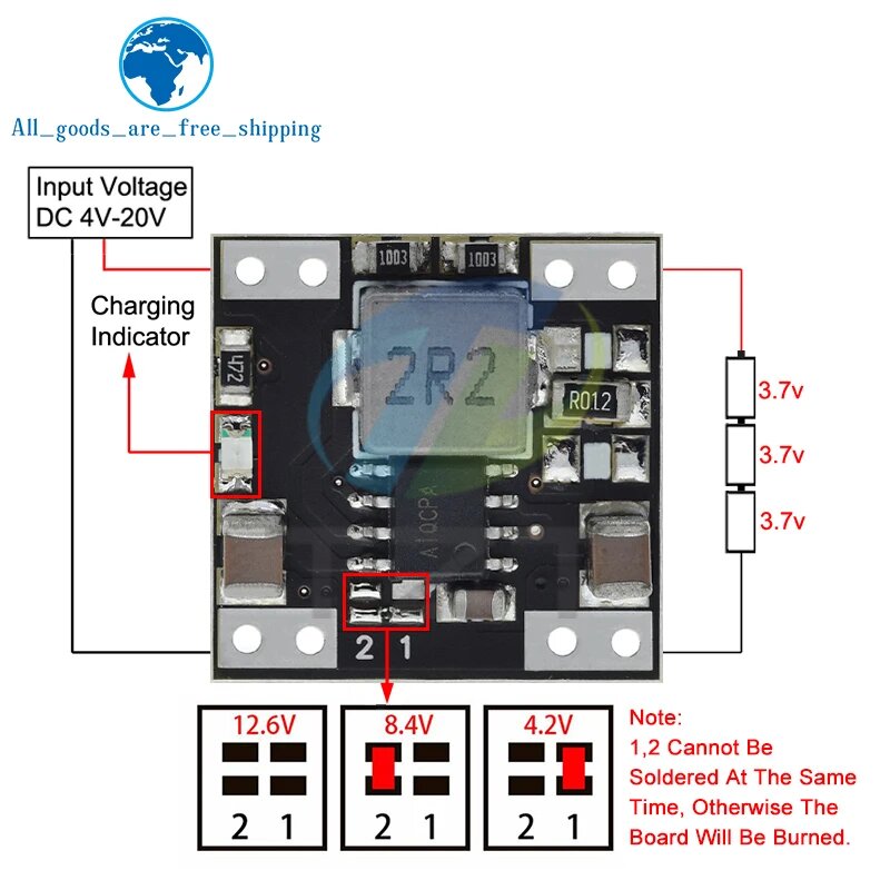 Регулятор напряжения TZT 3S 18650 2A 3PCS