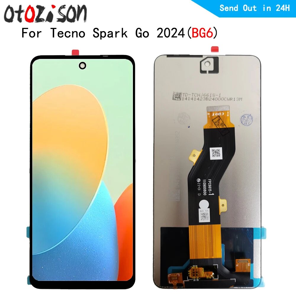 ЖК-экран BG6 6,6 дюйма IPS для Tecno Spark Go 2024 BG6 ЖК-дисплей, сенсорная панель, экран с дигитайзером и рамкой в сборе для Spark Go 2024 Lcd No Frame